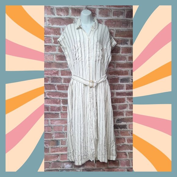 Universal Thread | Dresses | Universal Thread Xs White Striped Linen ...